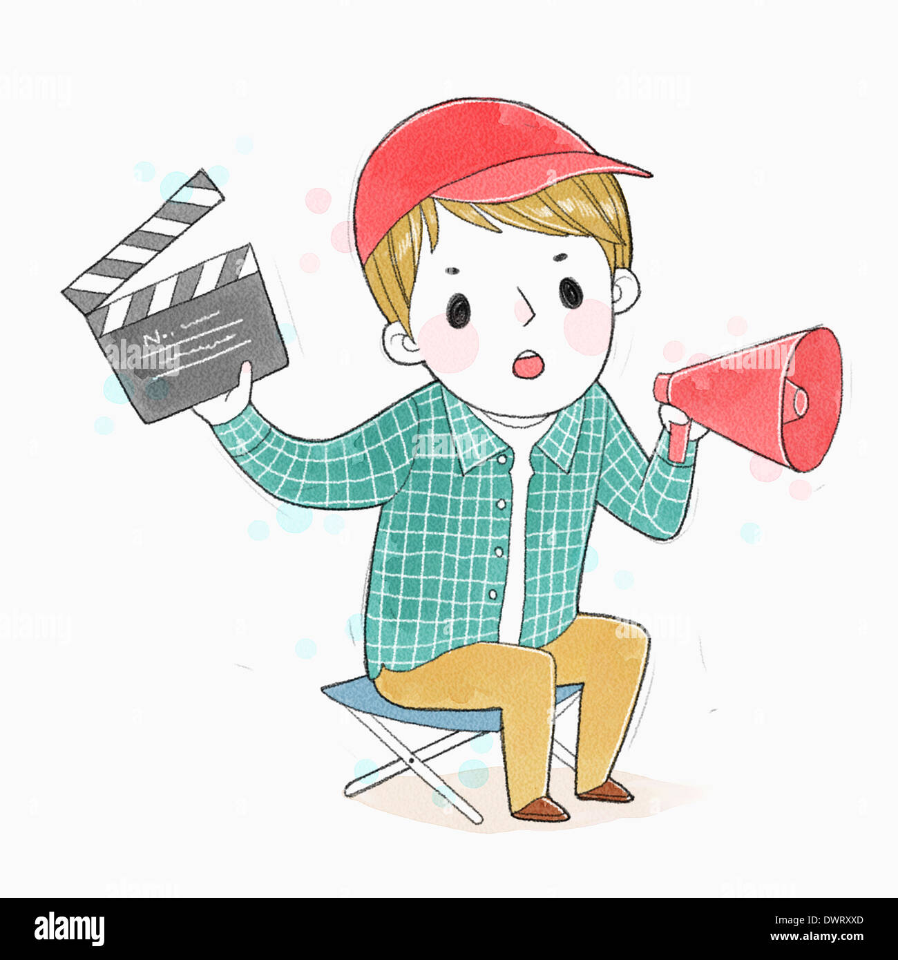illustration of a movie director Stock Photo - Alamy