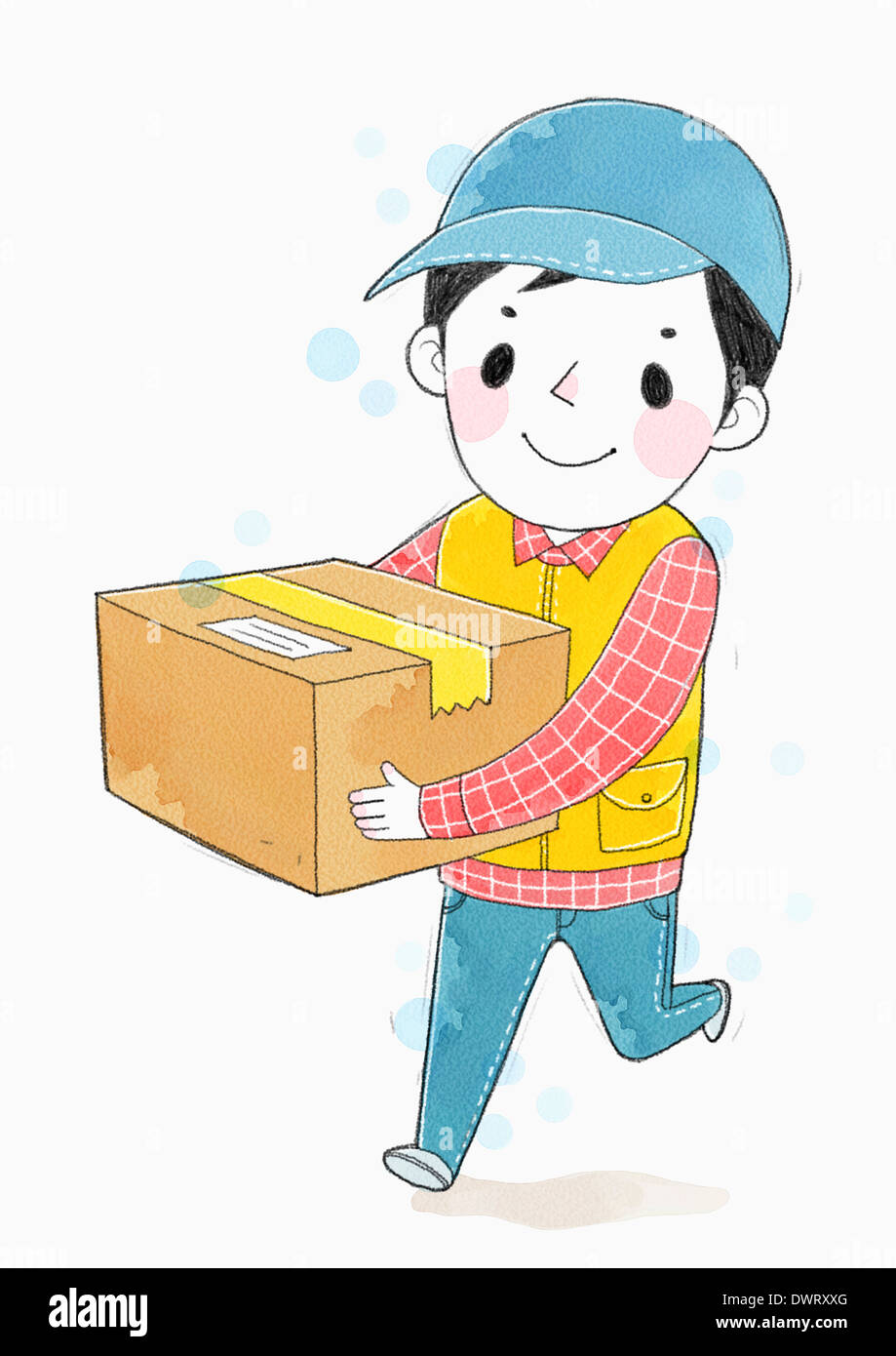 illustration of a delivery man Stock Photo - Alamy