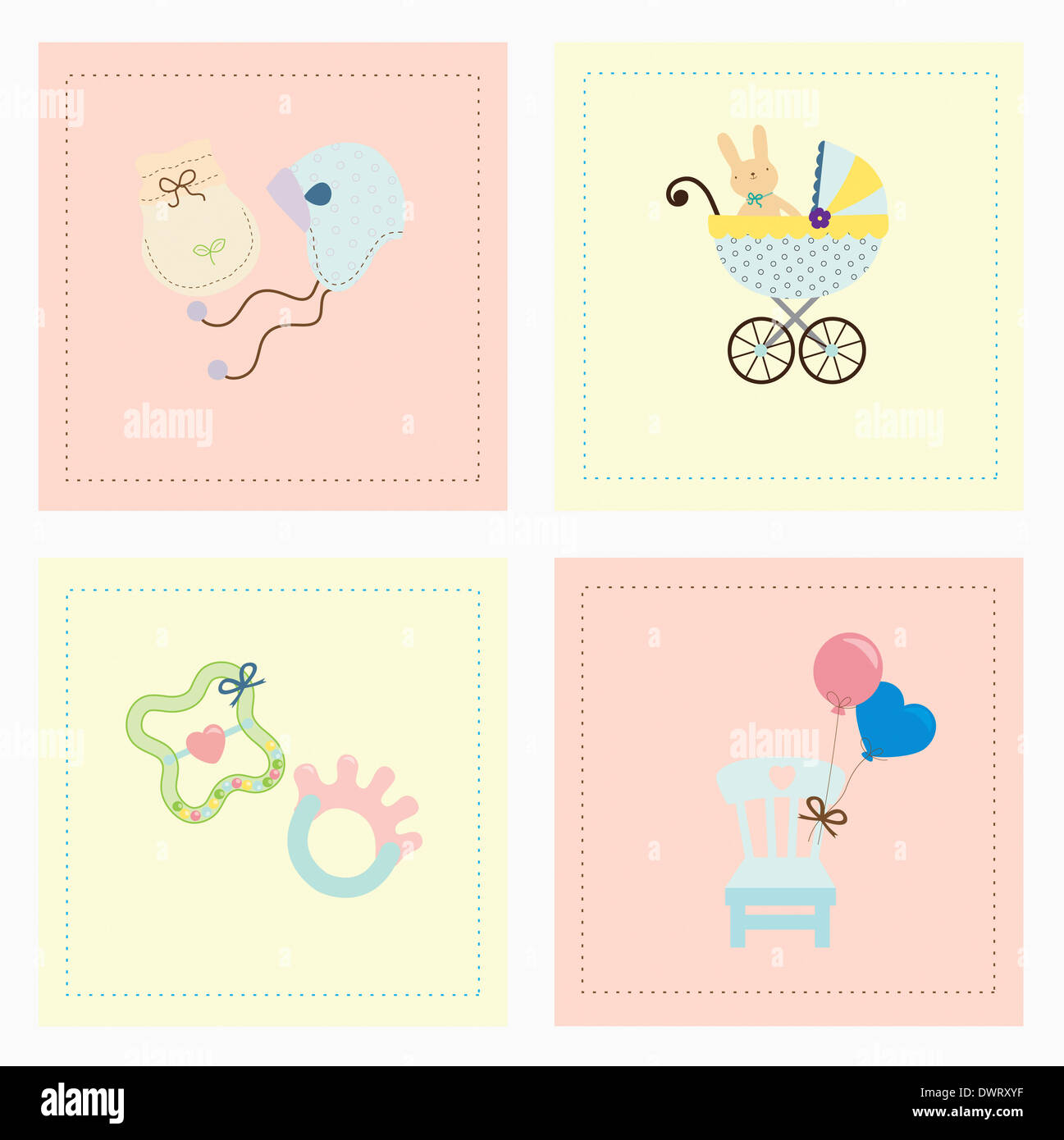 Baby items group of objects hi-res stock photography and images - Alamy
