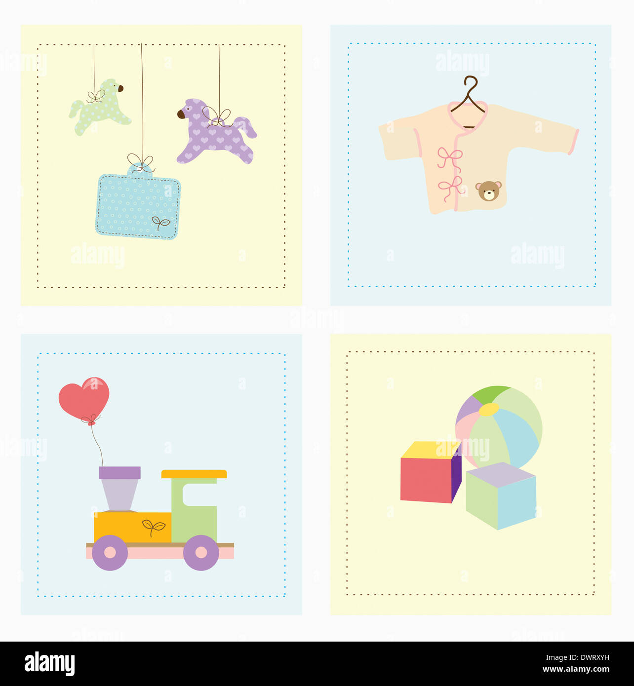 Baby items group of objects hi-res stock photography and images - Alamy