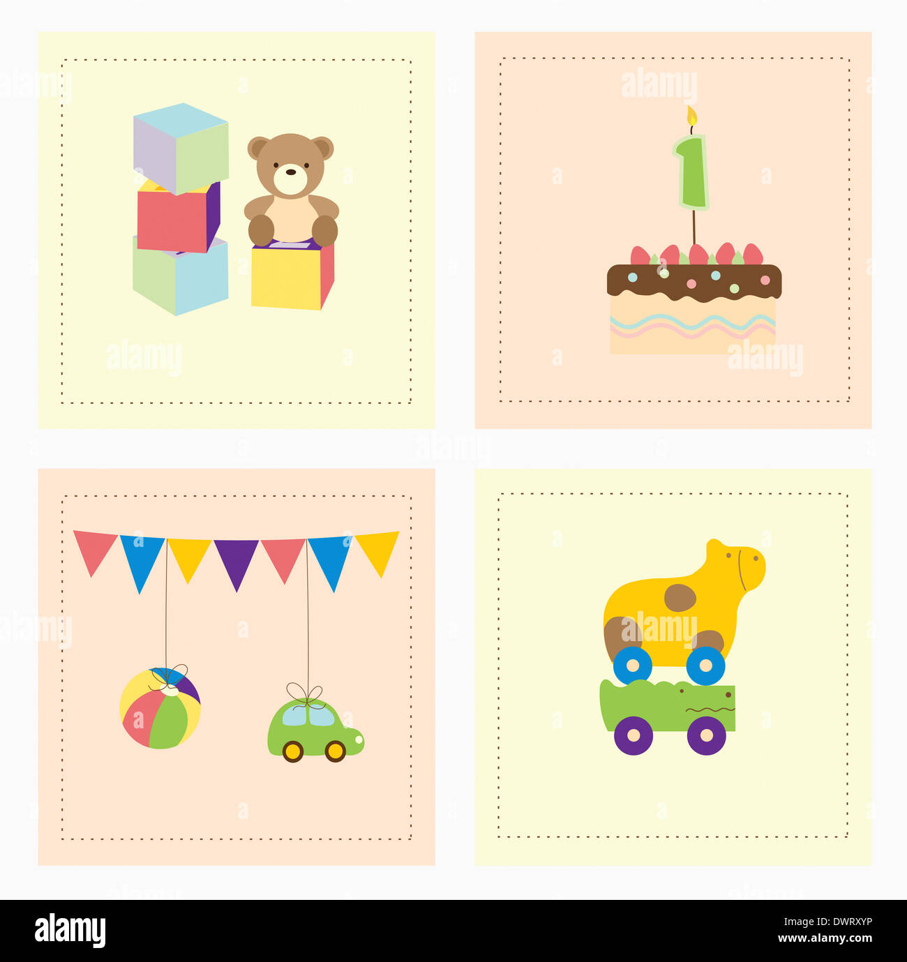 Baby items group of objects hi-res stock photography and images - Alamy