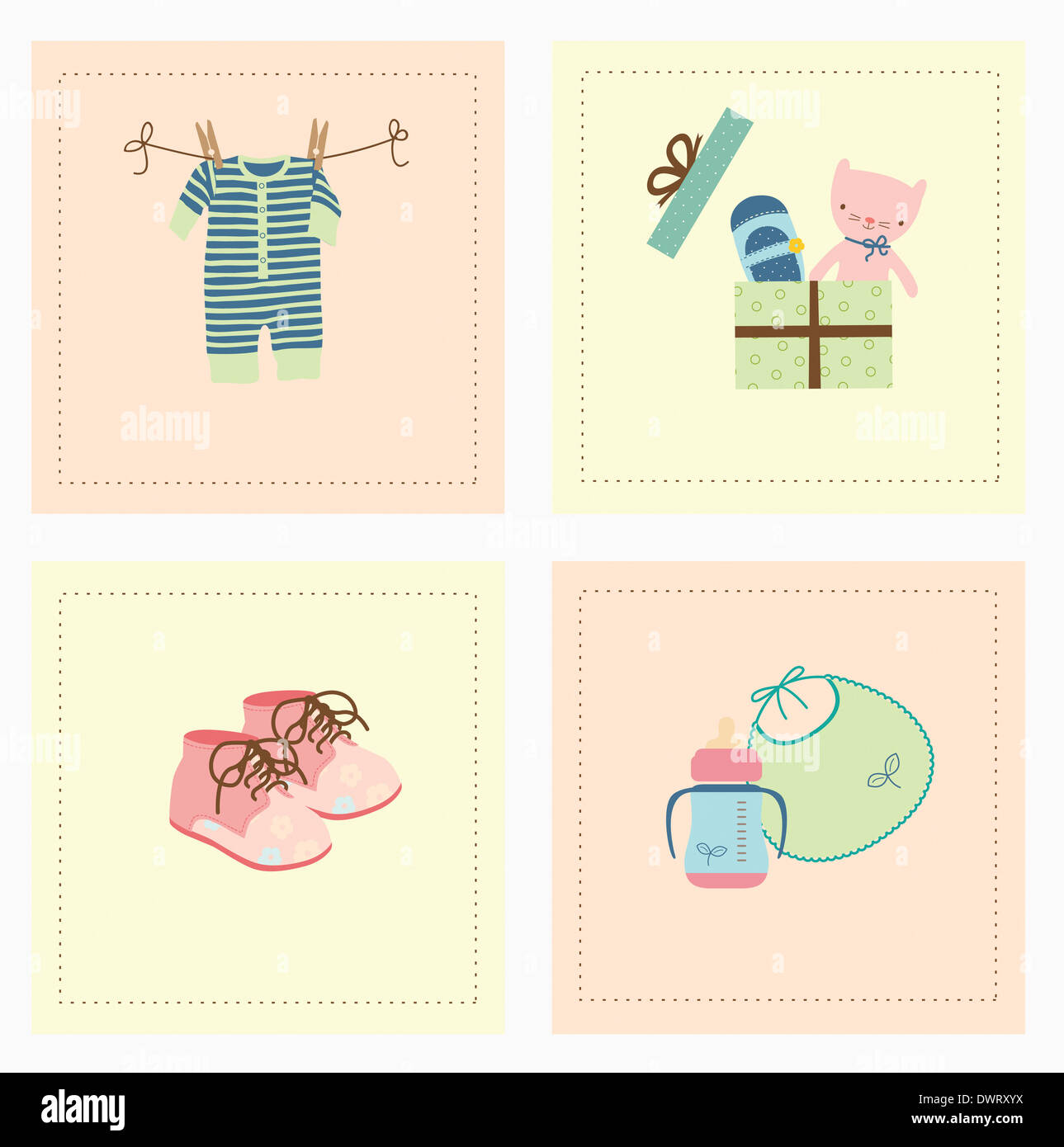 Baby items group of objects hi-res stock photography and images - Alamy
