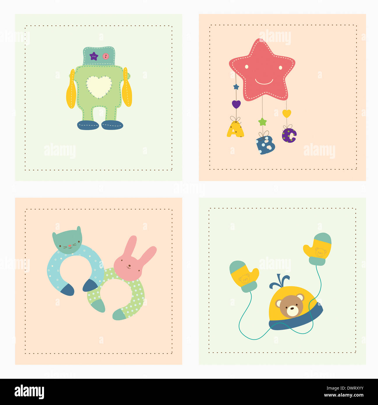 Baby items group of objects hi-res stock photography and images - Alamy