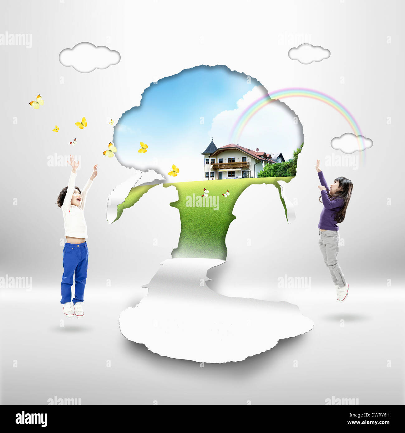 Butterfly silhouette side view hi-res stock photography and images - Alamy