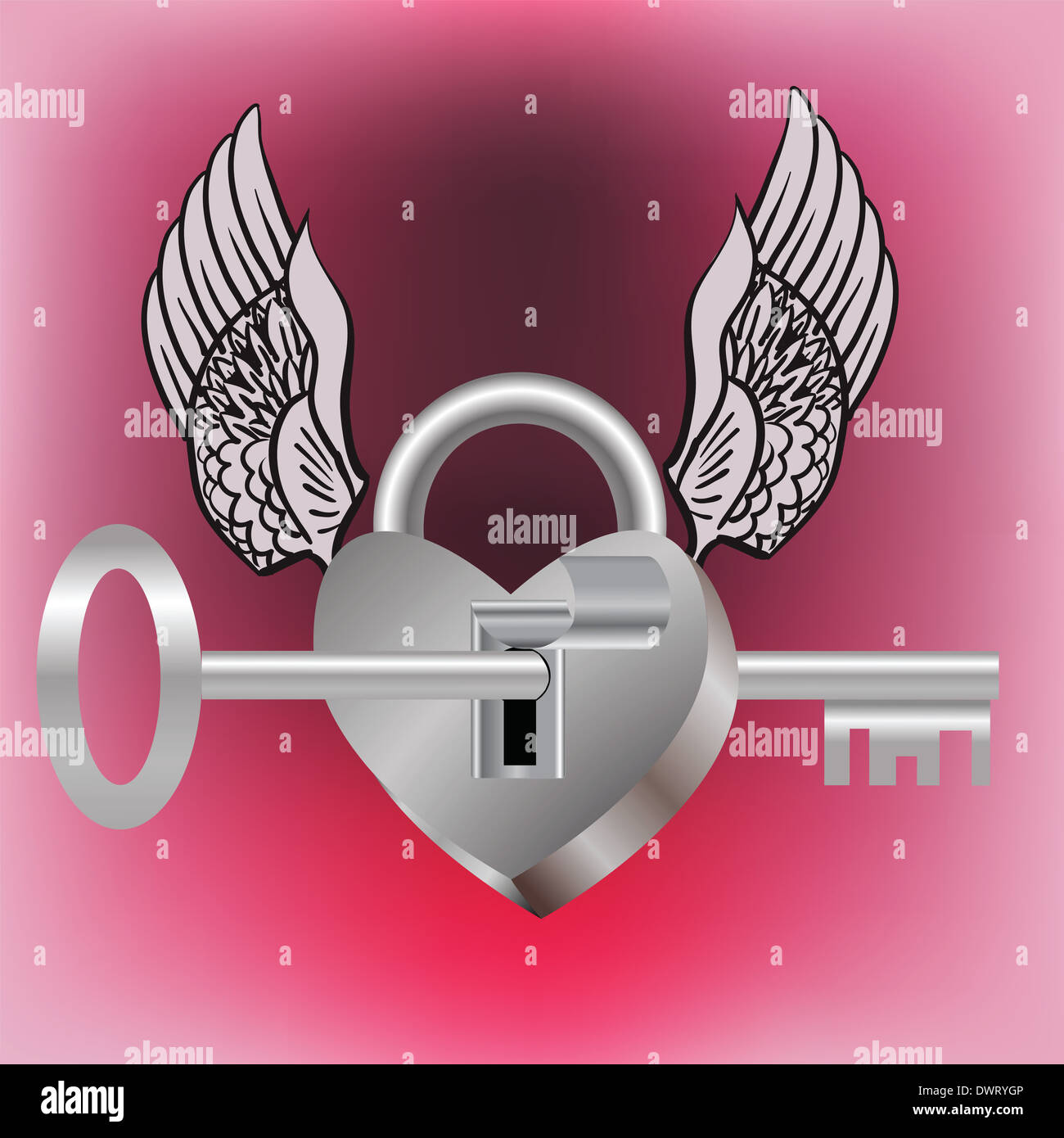 colorful illustration with lock and key for your design Stock Photo - Alamy