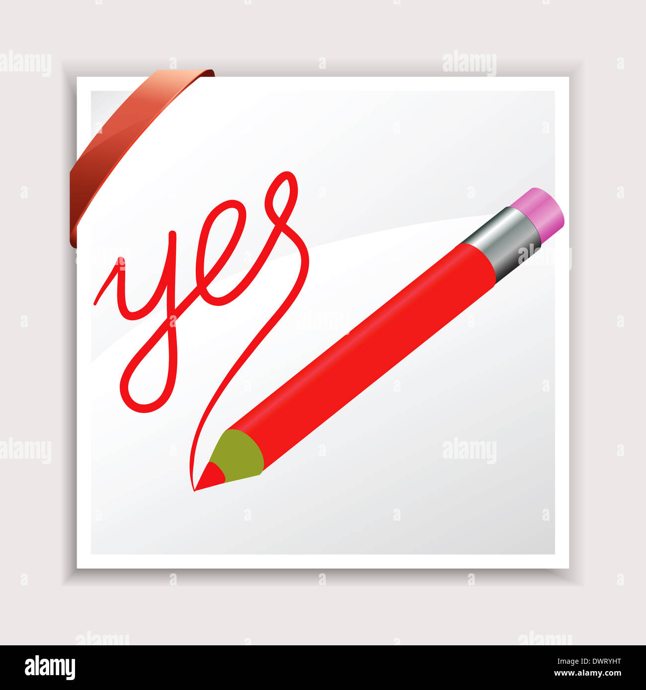 colorful illustration with pencil and paper for your design Stock Photo ...