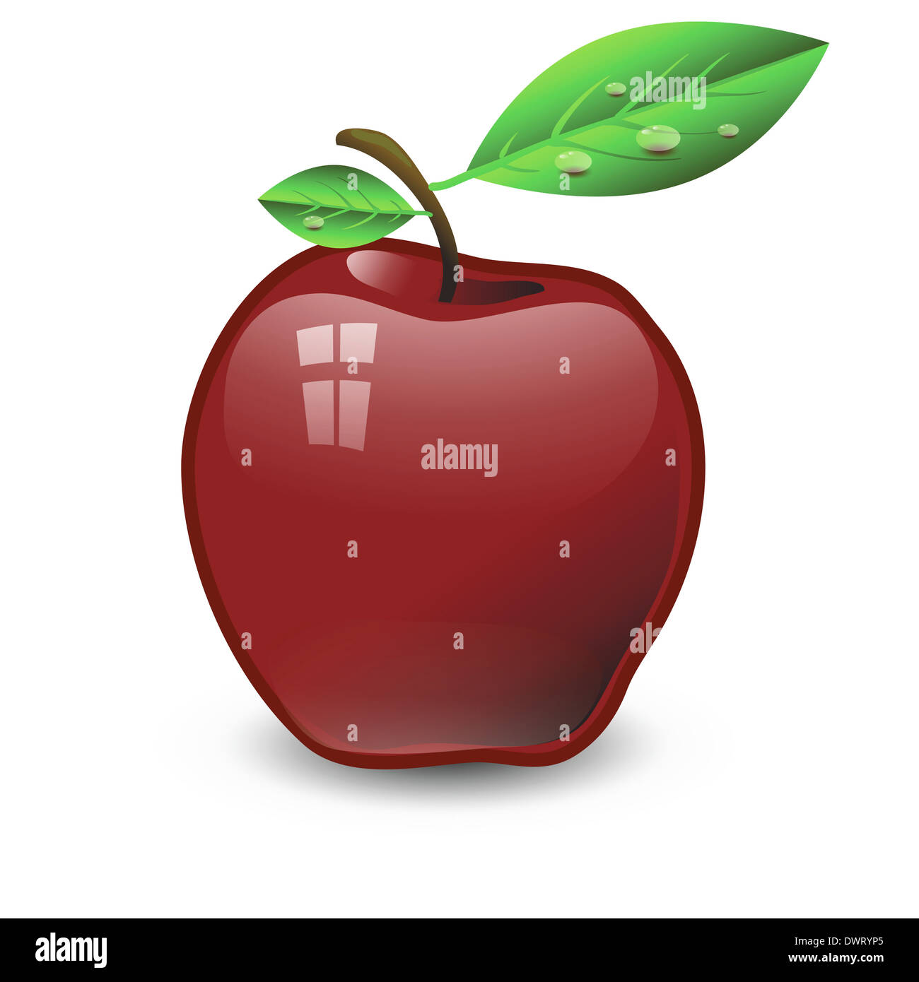 colorful illustration with red apple for your design Stock Photo - Alamy