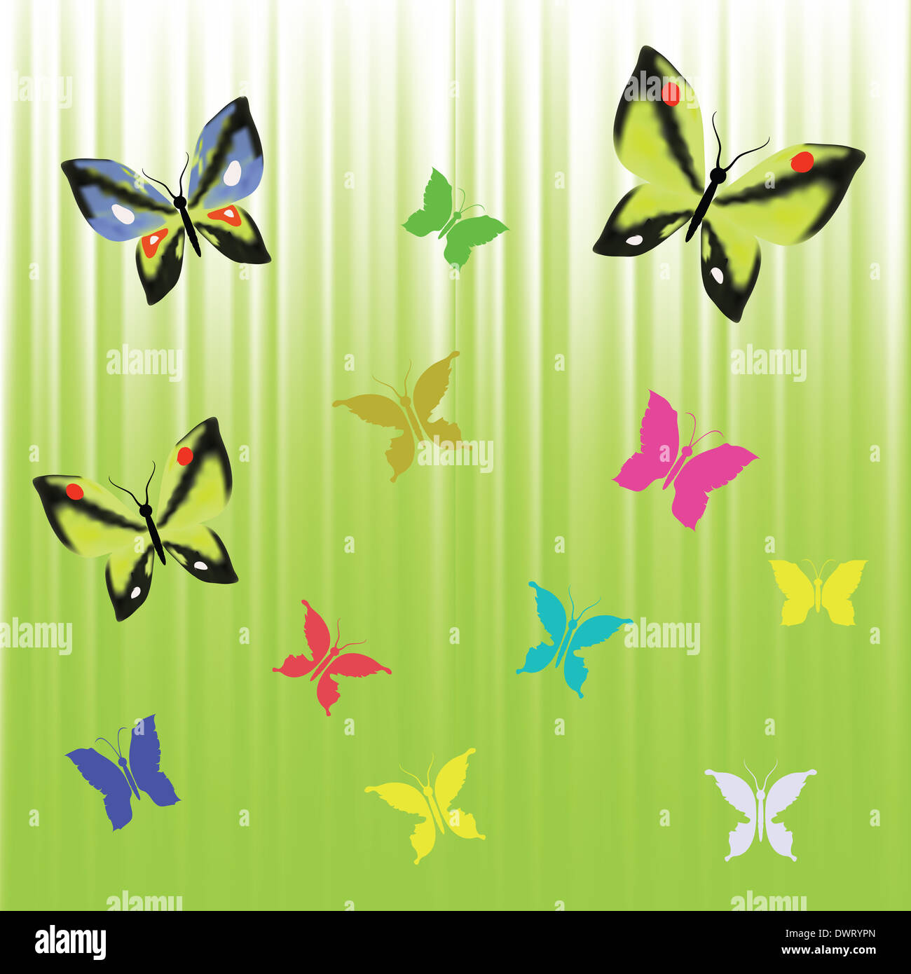 colorful illustration with butterflies for your design Stock Photo - Alamy