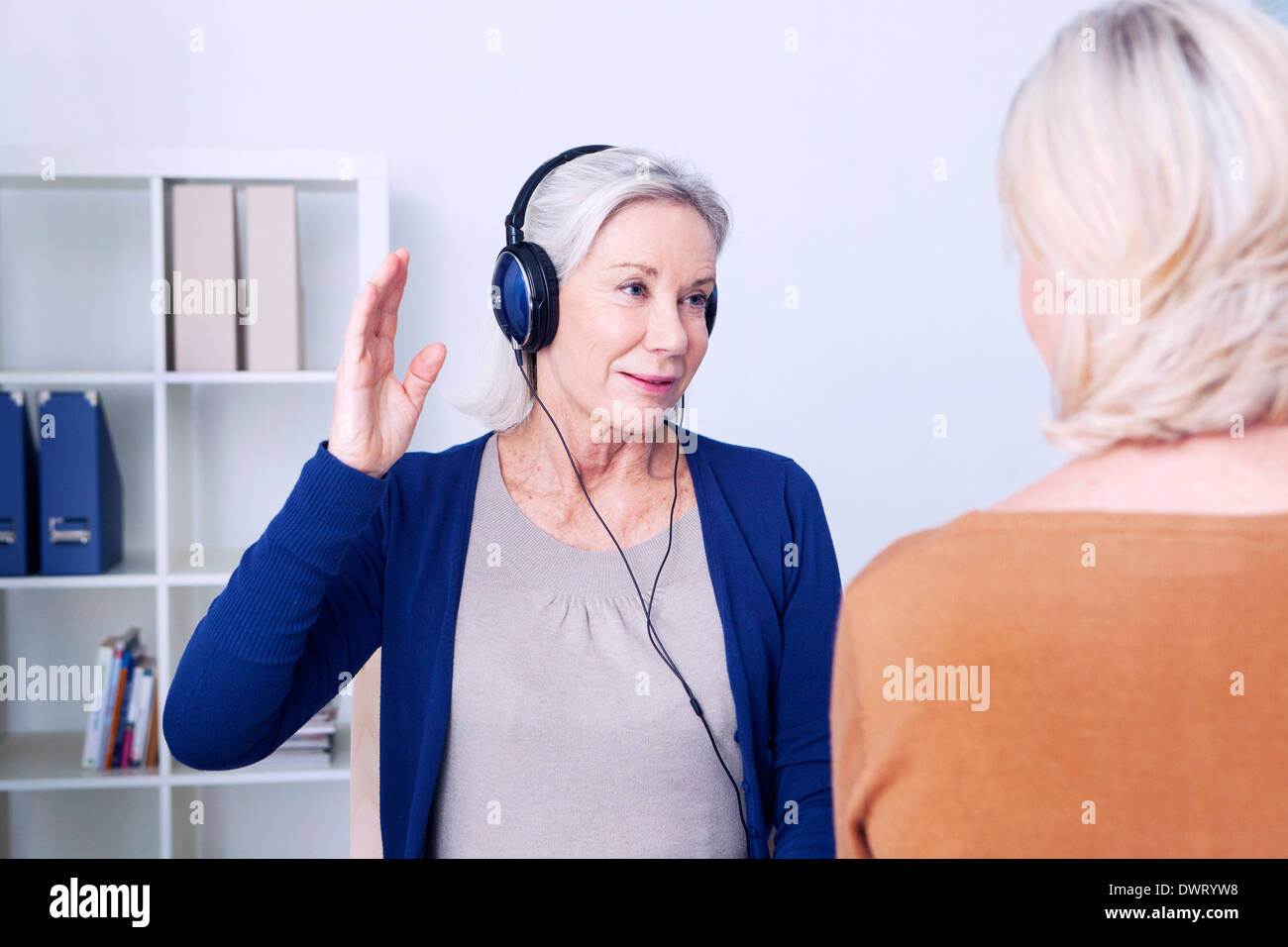 Audiometry, elderly person Stock Photo - Alamy