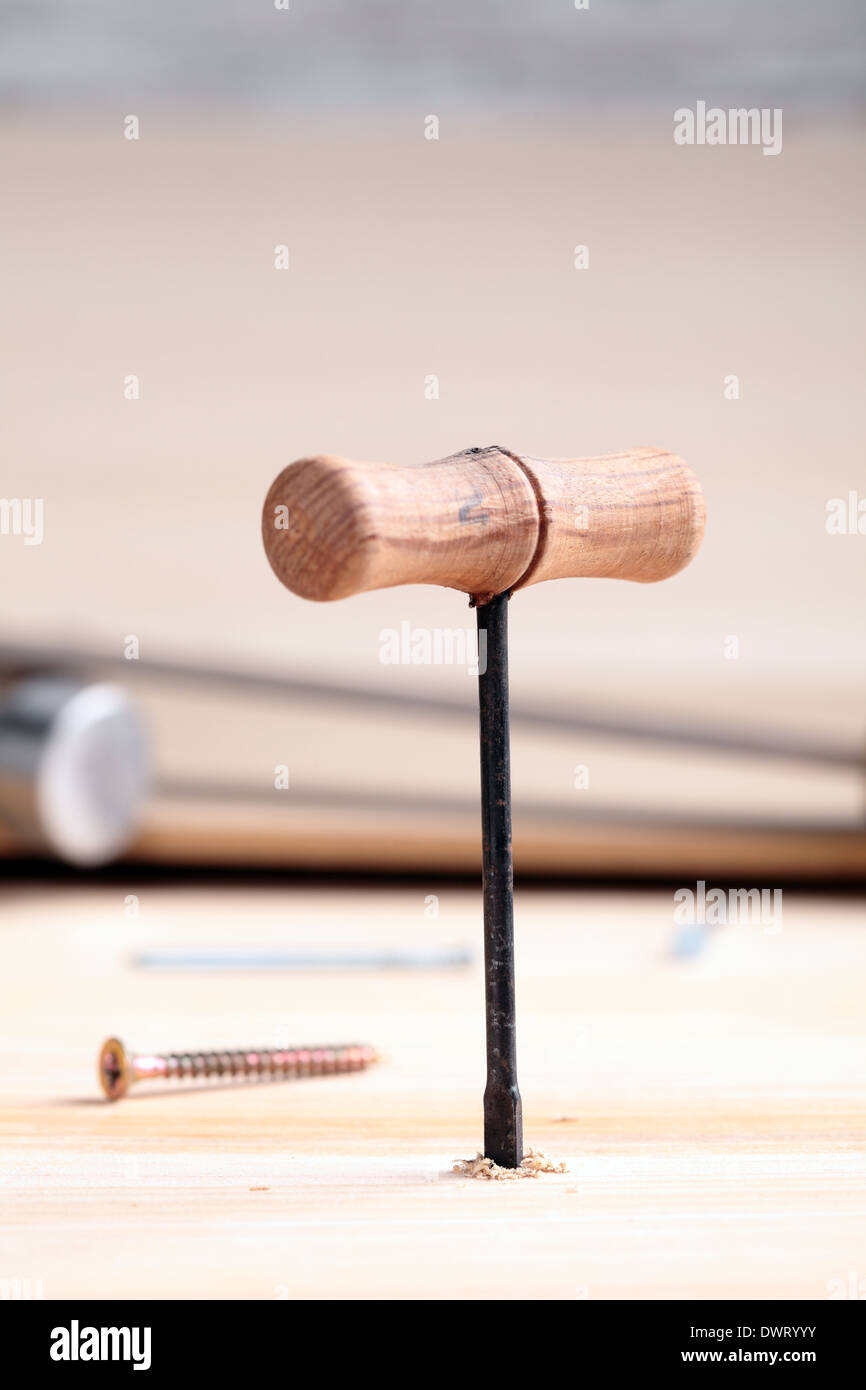 an old and vintage manual drill Stock Photo - Alamy