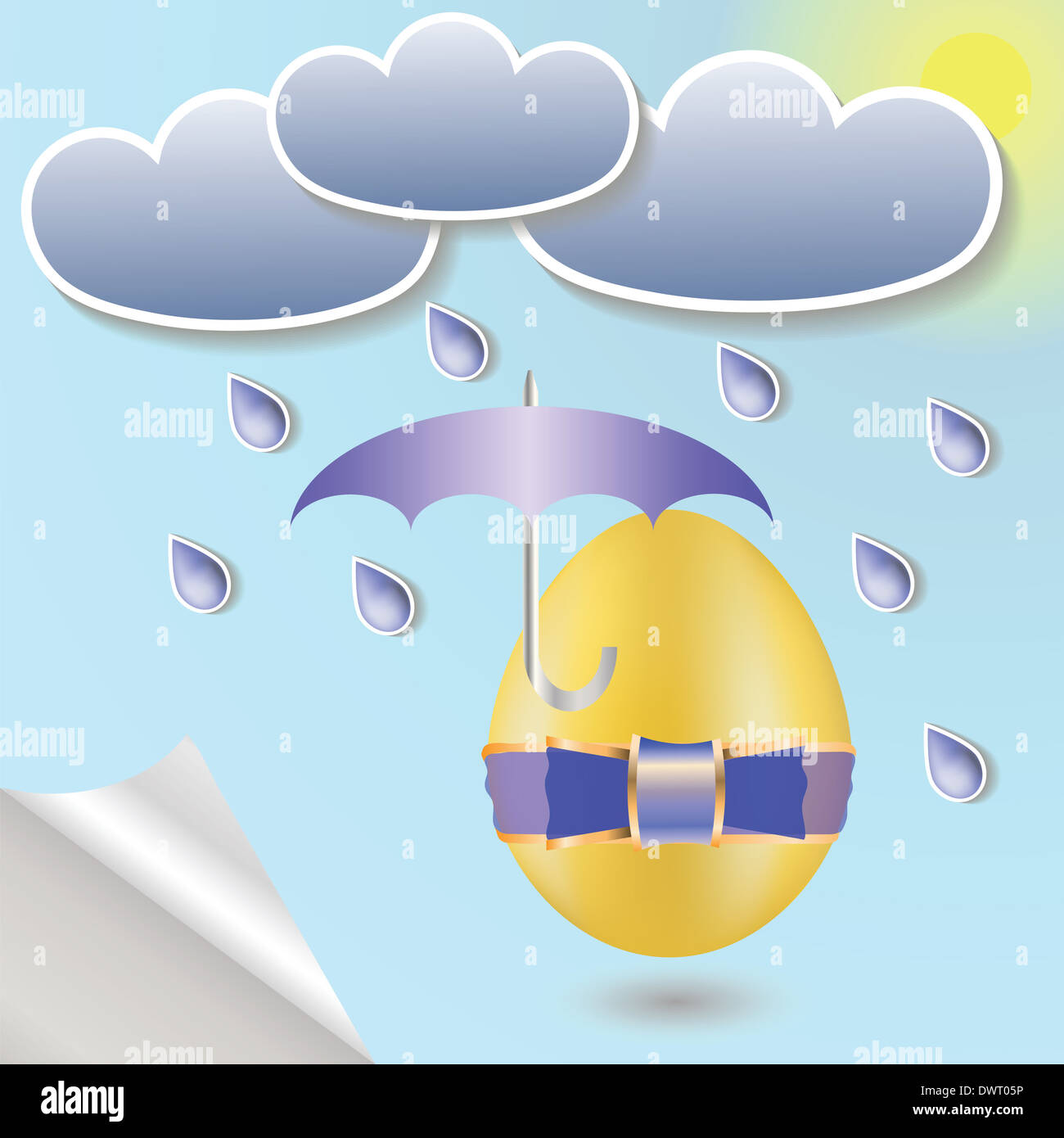 colorful illustration with easter eggs and umbrella for your design ...