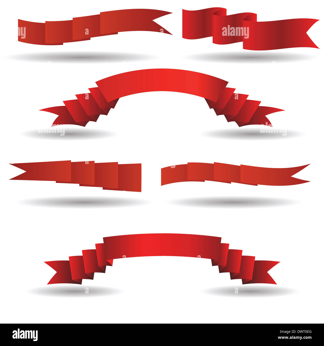 colorful illustration with red banners for your design Stock Photo - Alamy