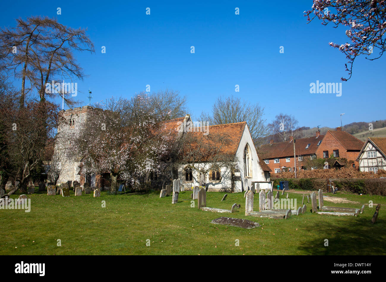 St Mary the Virgin Church in Village of Turville in Buckinghamshire in ...