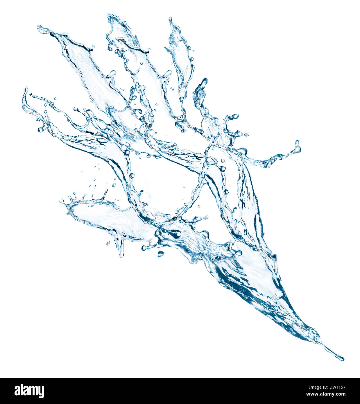 Human hand made by water splashes. On white background, with clipping ...