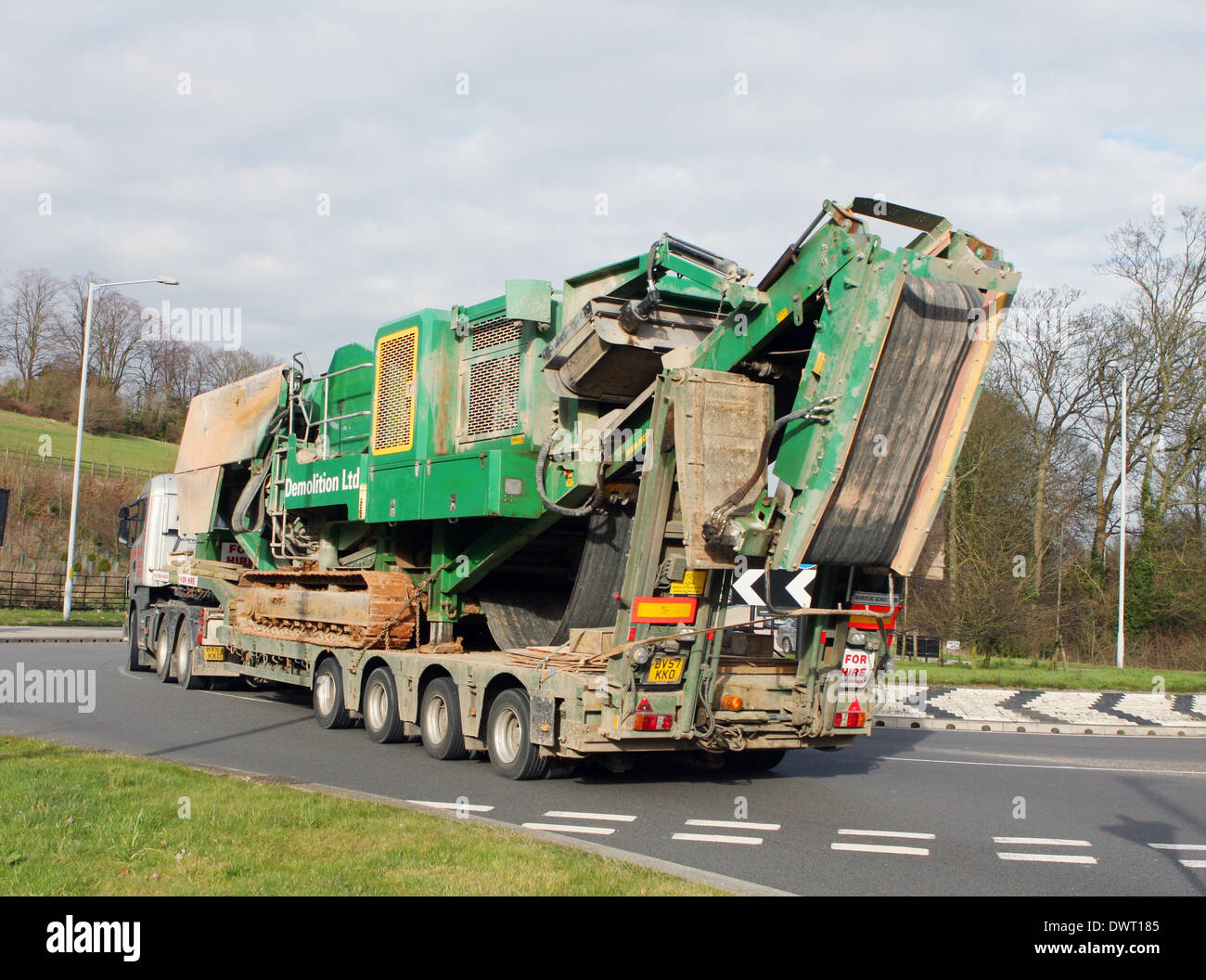Truck traveling around roundabout in hi-res stock photography and ...