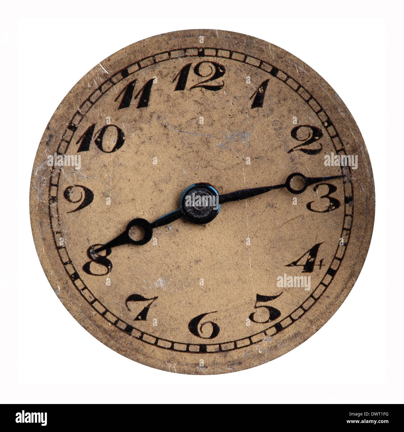 old and vintage clock isolated on white Stock Photo - Alamy