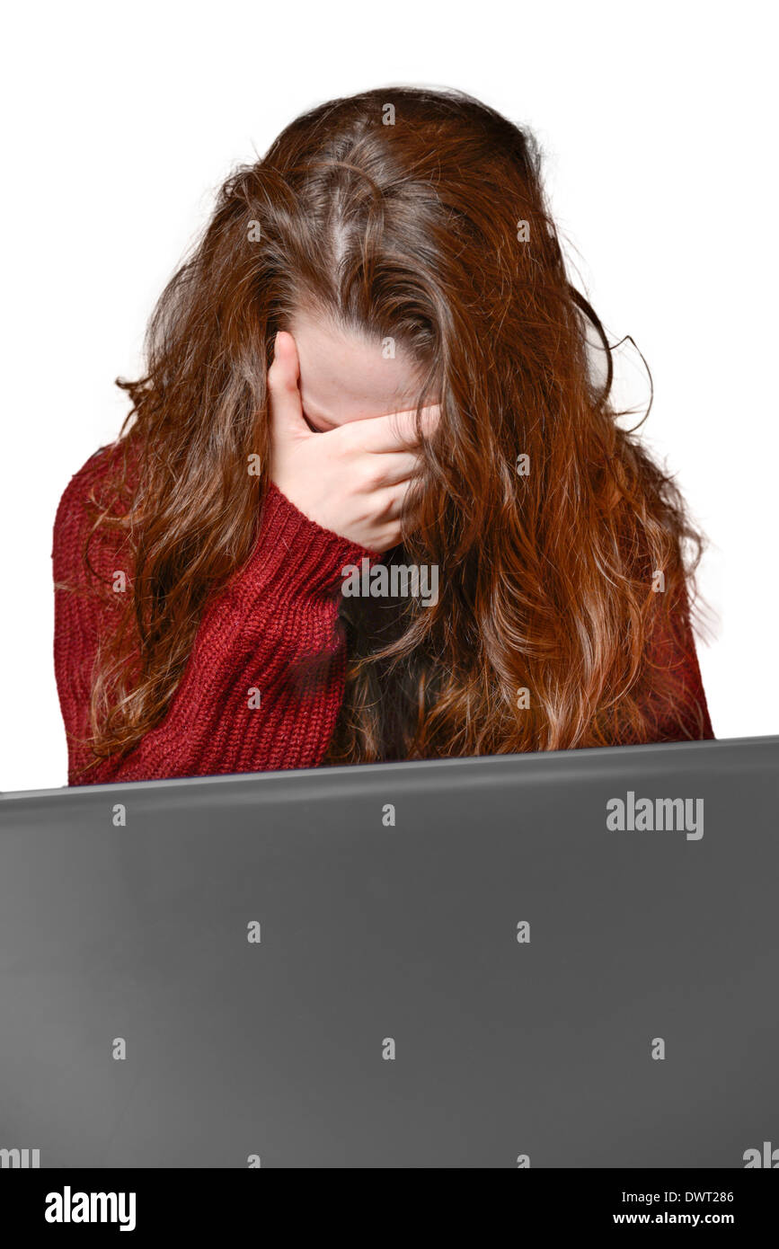 Teenager crying computer hi-res stock photography and images - Alamy