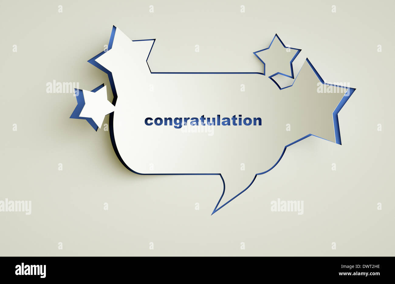 a speech bubble displaying congratulations Stock Photo - Alamy