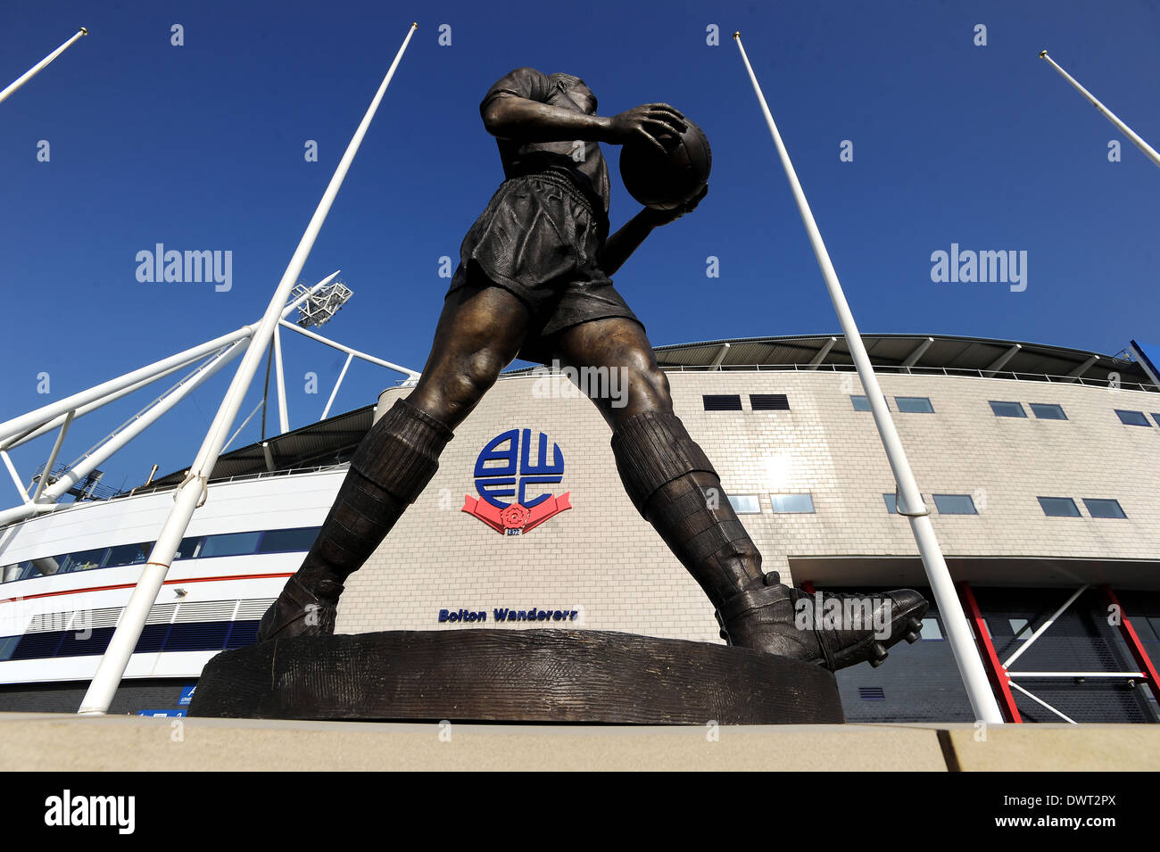 Nat Lofthouse statue, Reebok Stadium, Bolton. Picture by Paul Heyes ...