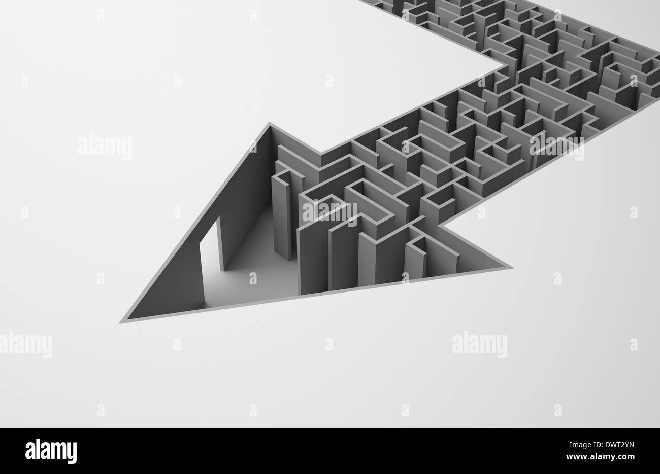 an arrow with a labyrinth Stock Photo - Alamy