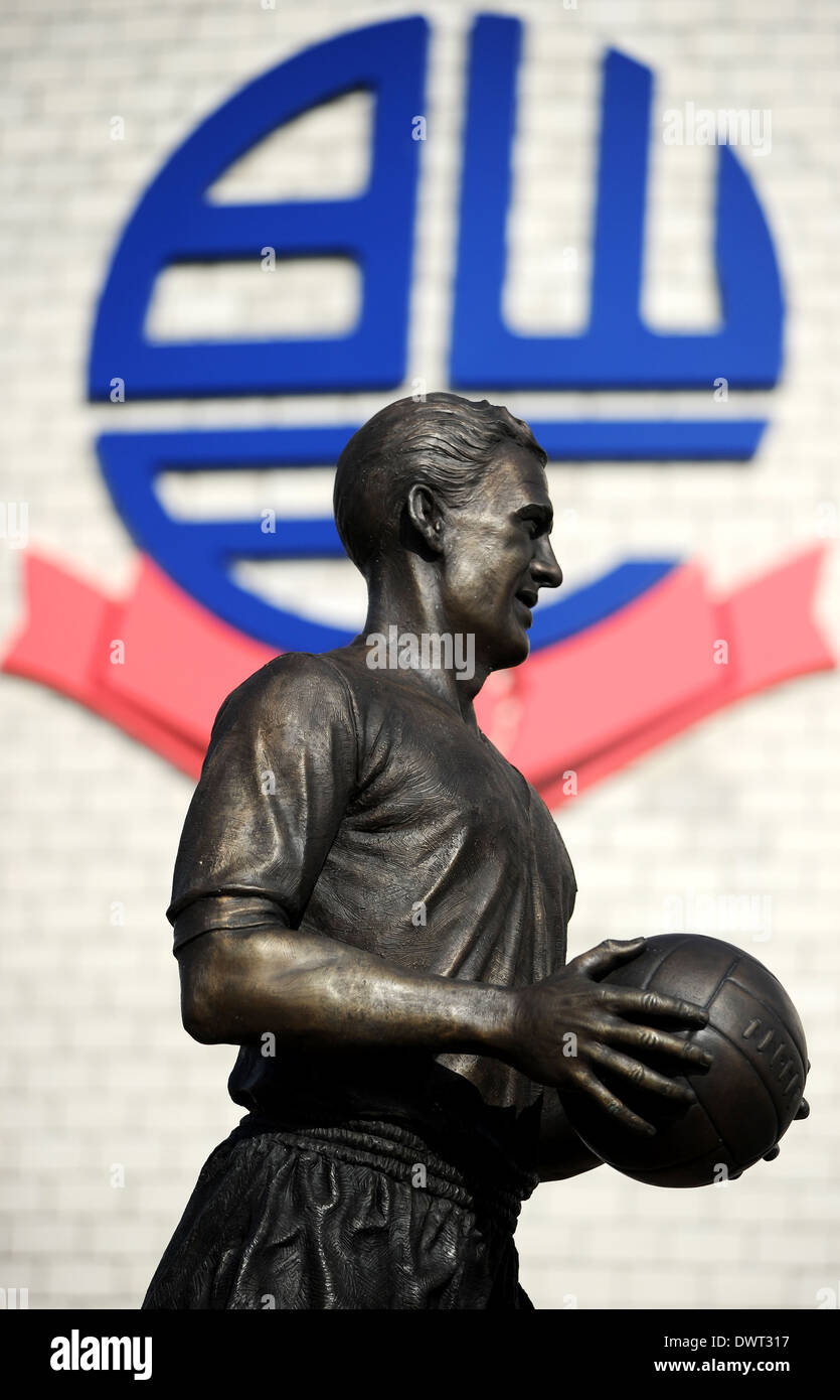 Nat Lofthouse statue, Reebok Stadium, Bolton. Picture by Paul Heyes ...