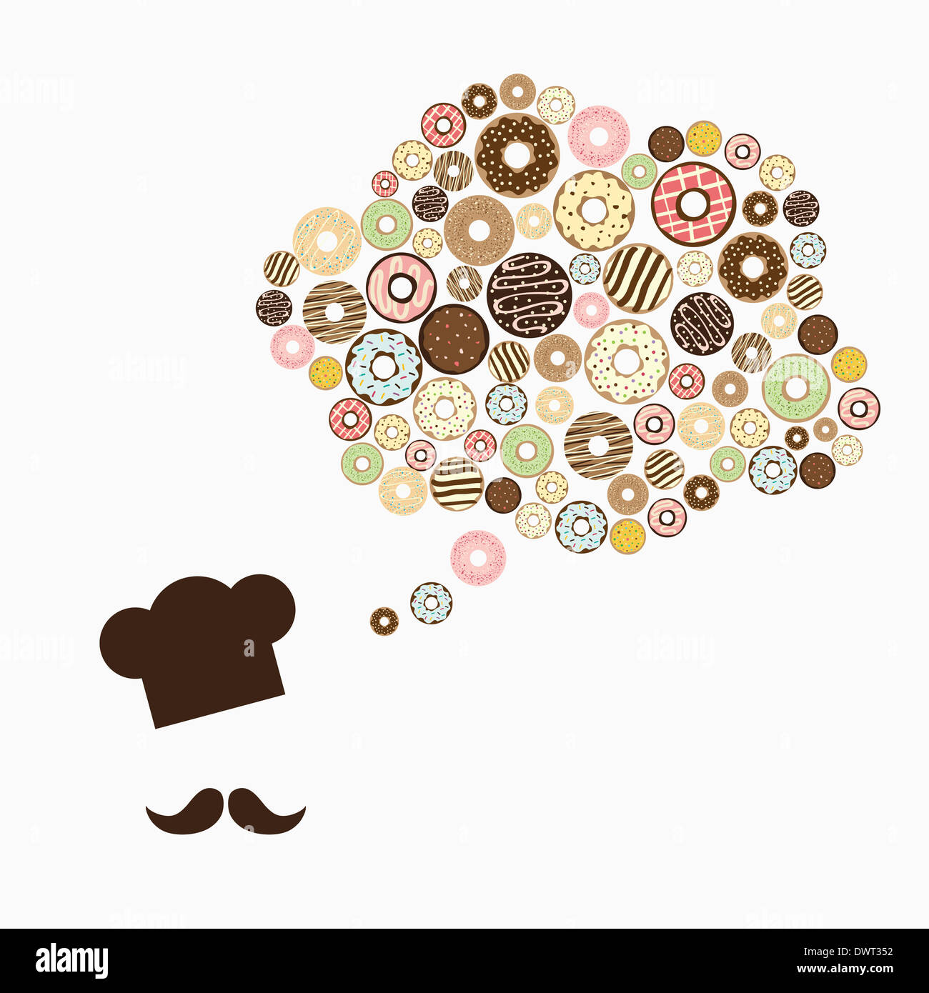 doughnuts in the shape of a thinking bubble Stock Photo - Alamy