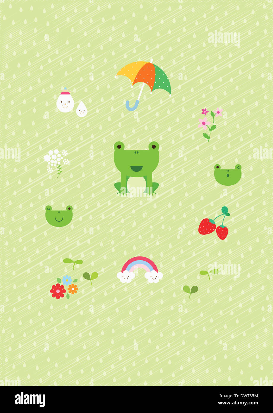 a set of emoticons related to spring Stock Photo - Alamy