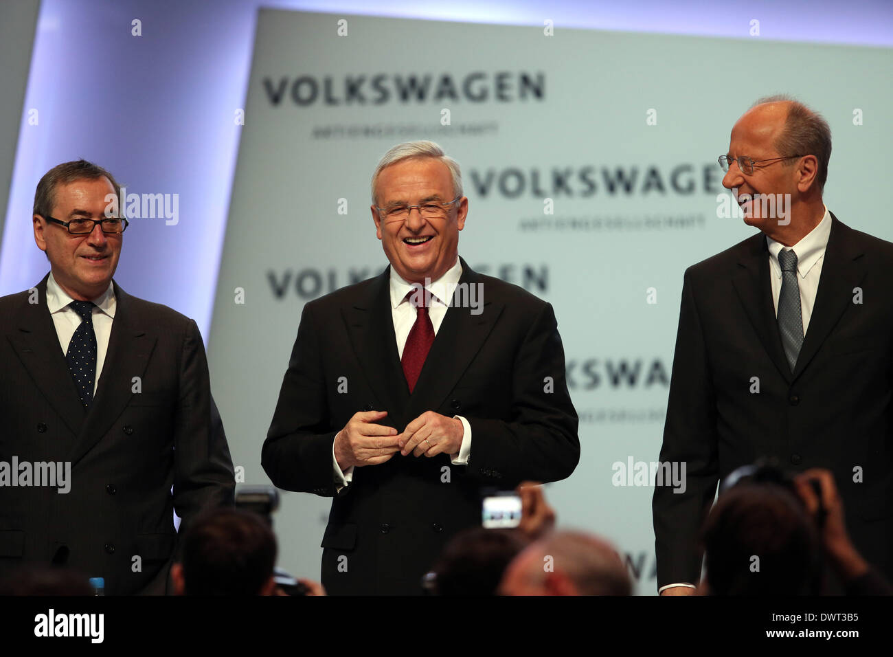 Berlin, Germany, 12 March 2014. Horst Neumann (L-R), Chairman of the ...