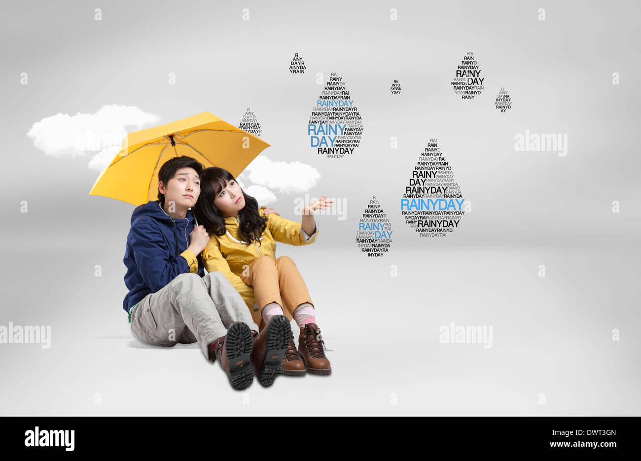 a couple in the rain Stock Photo - Alamy