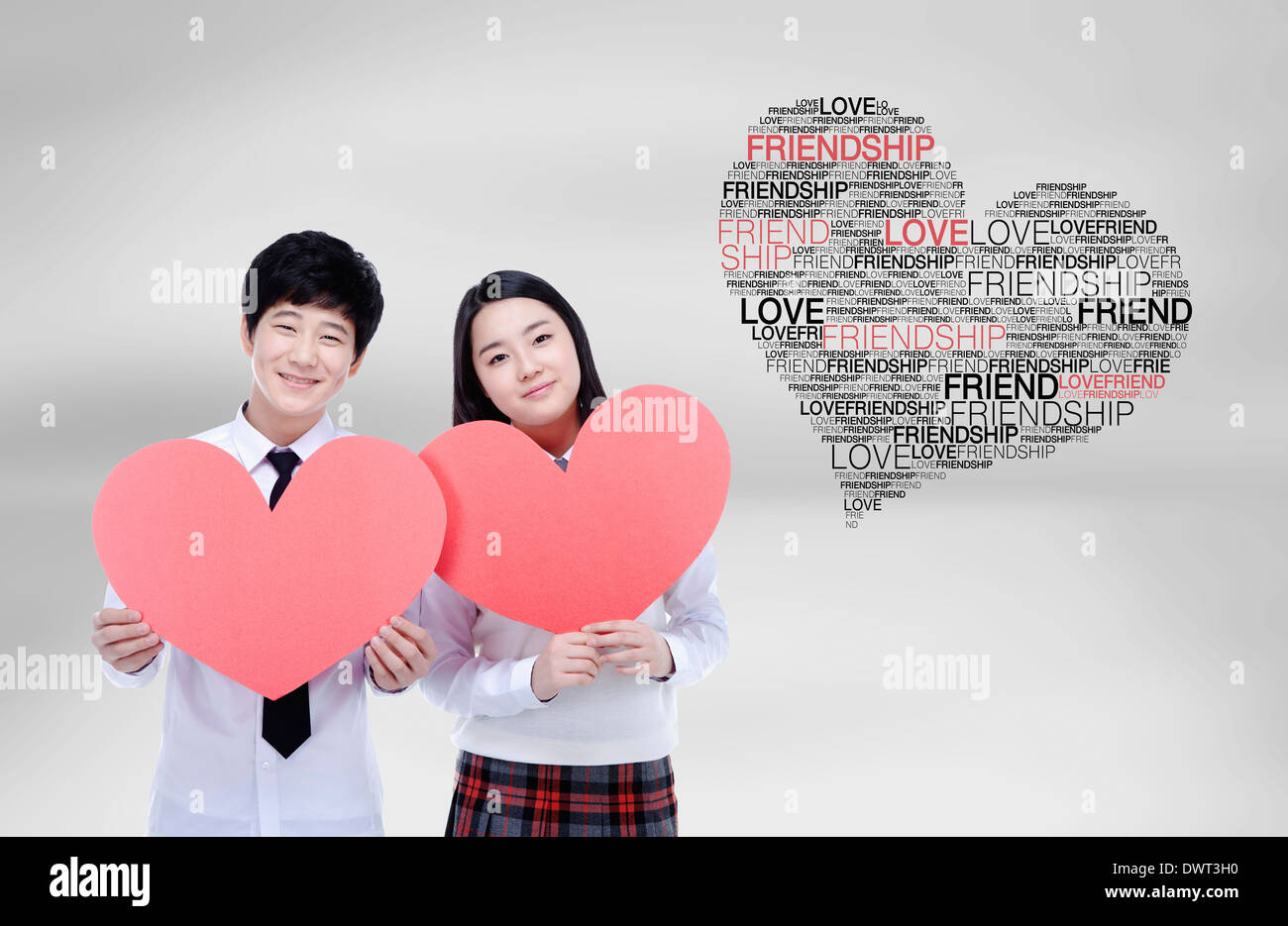 School student love two heart hi-res stock photography and images - Alamy