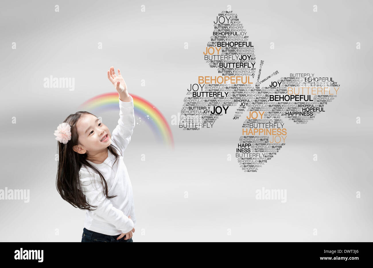 a girl catching butterflies Stock Photo - Alamy