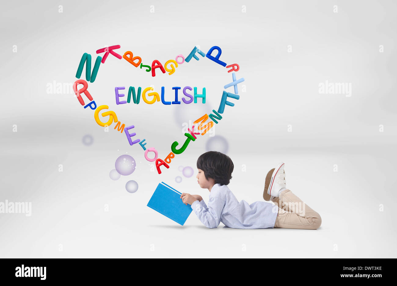 a boy learning English Stock Photo - Alamy