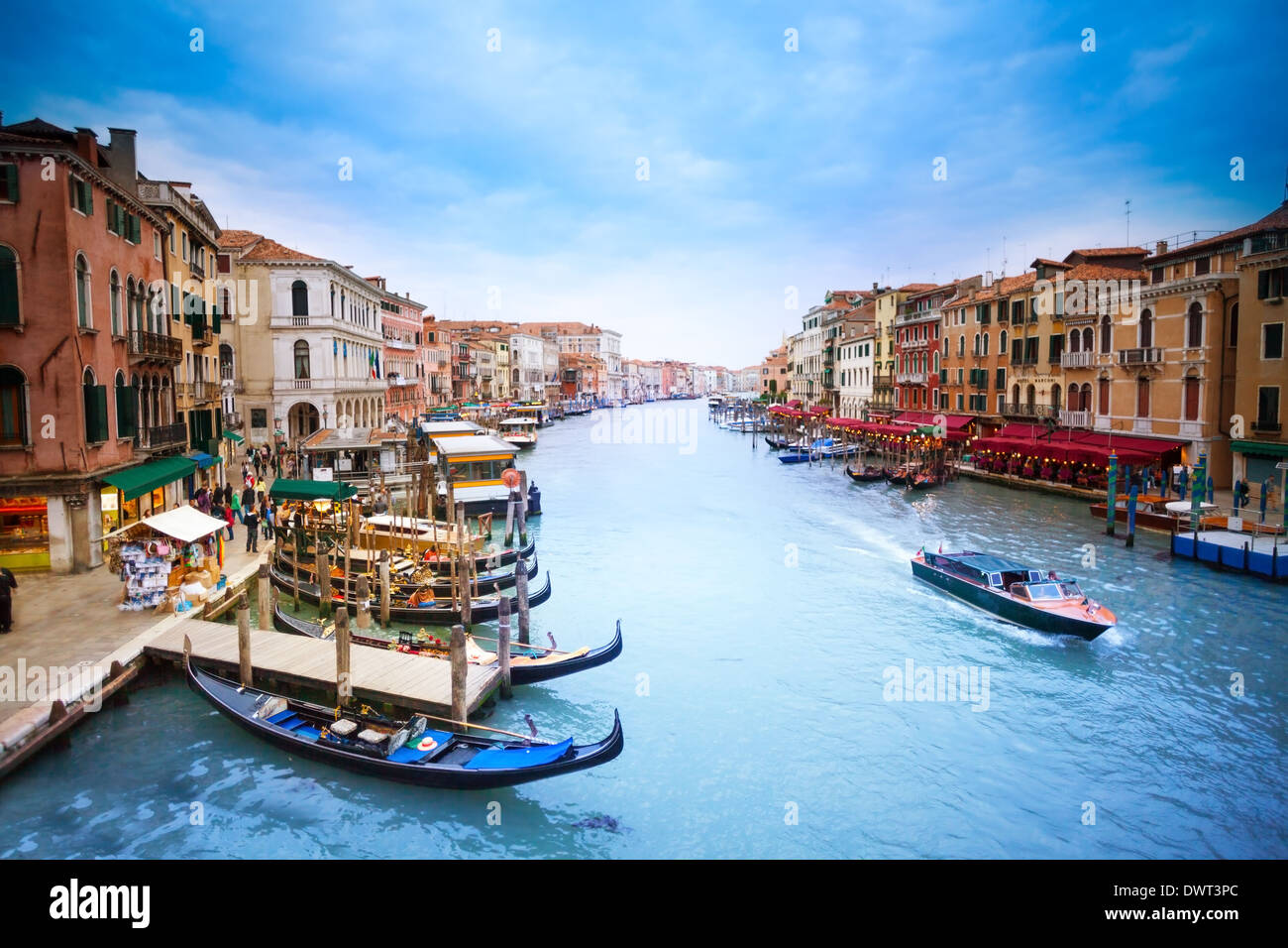 Grand canal view from Rialto bridge in Venice Stock Photo - Alamy