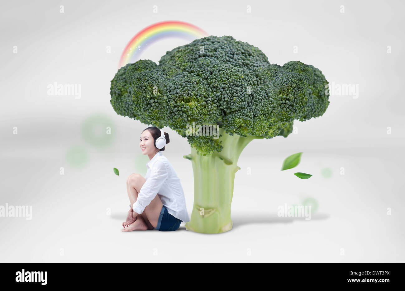 One woman broccoli fun hi-res stock photography and images - Alamy