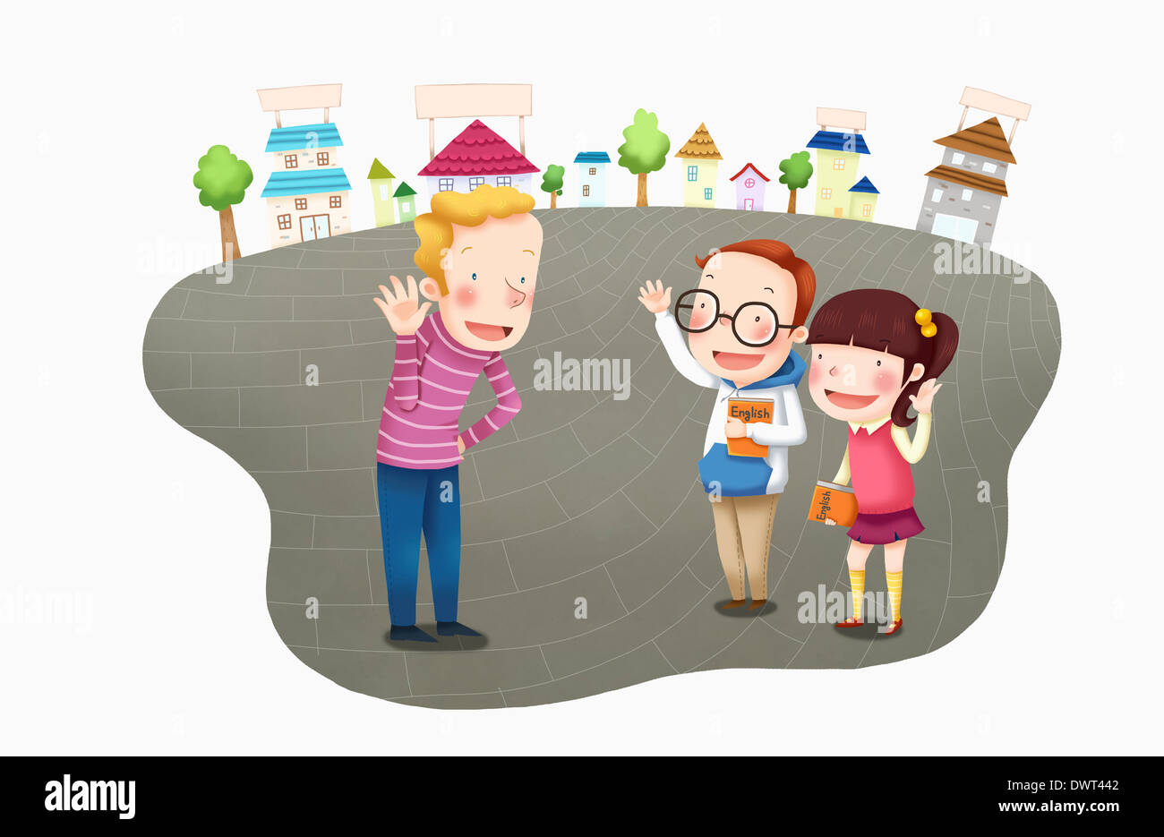 people waving goodbye Stock Photo - Alamy