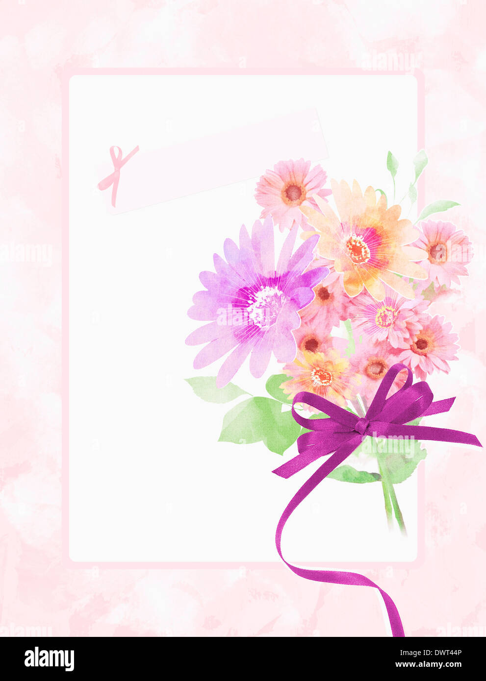 a letter template with flower theme Stock Photo - Alamy