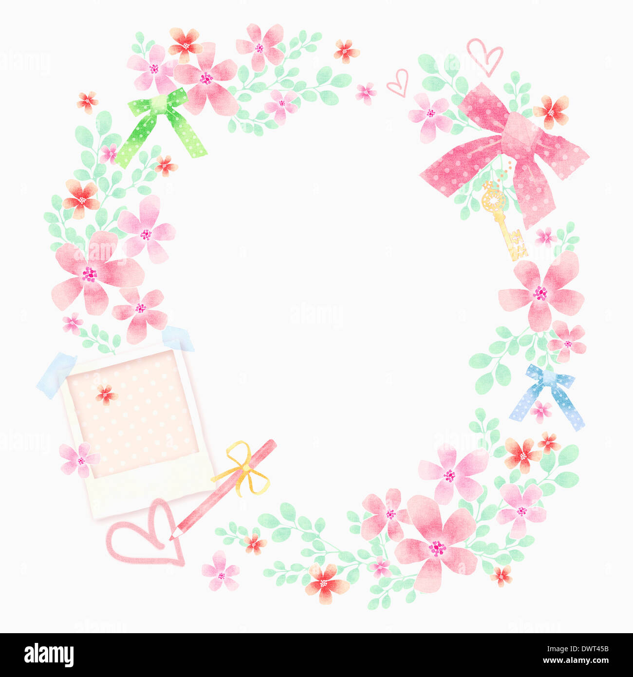 a letter template with flower theme Stock Photo - Alamy