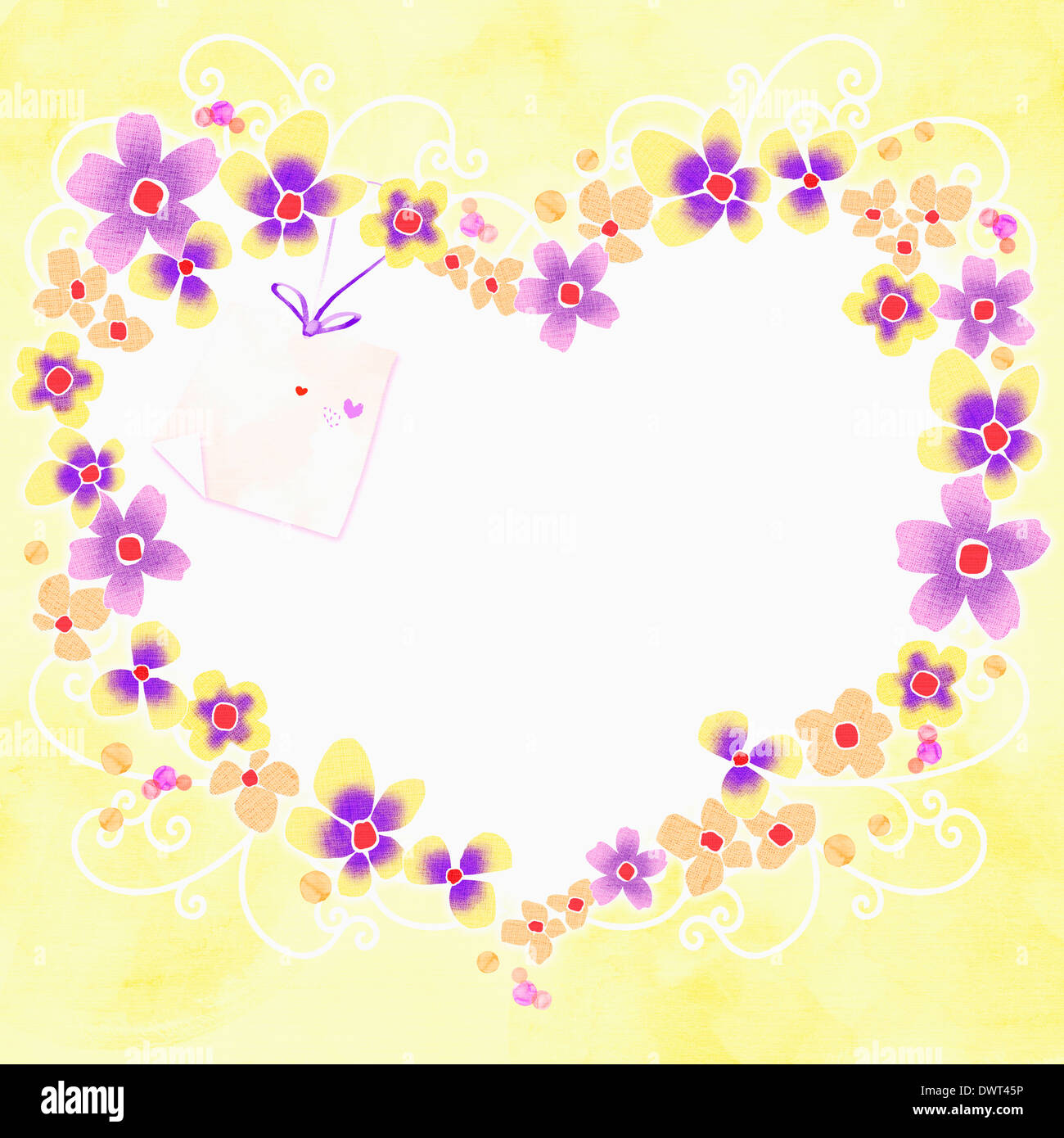 a letter template with flower theme Stock Photo - Alamy