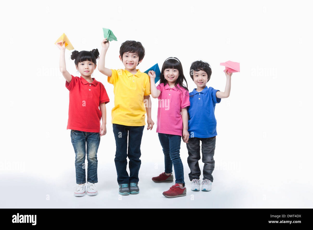 kids with paper planes Stock Photo - Alamy