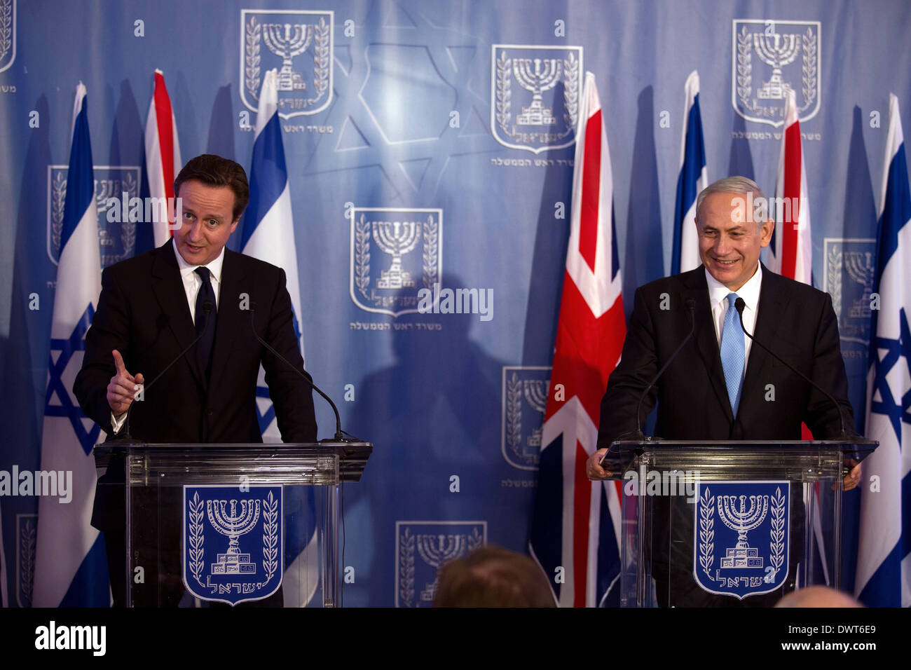 Jerusalem. 12th Mar, 2014. Visiting British Prime Minister David ...
