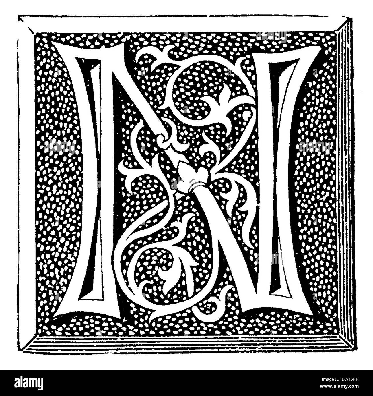 Alphabetic character, letter N Stock Photo - Alamy