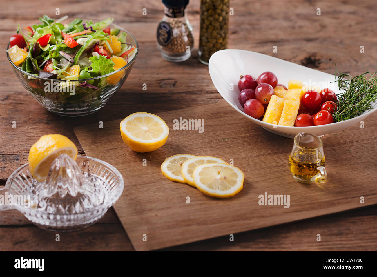 a table with fruits and vegetables Stock Photo - Alamy