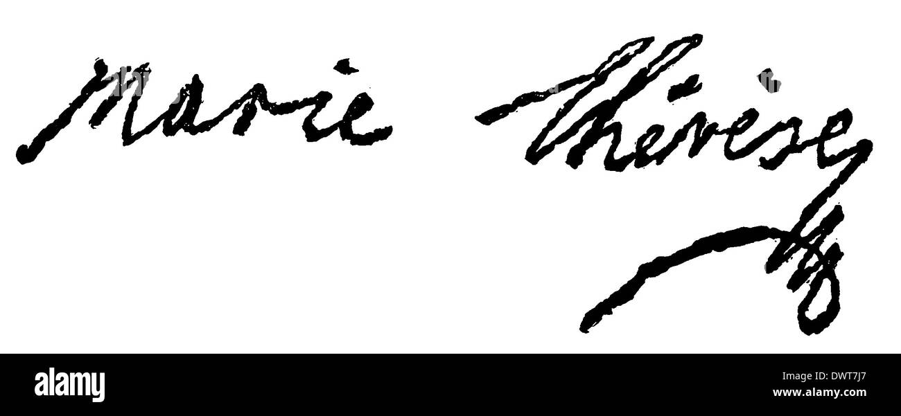 Autograph: Maria Theresia Stock Photo - Alamy