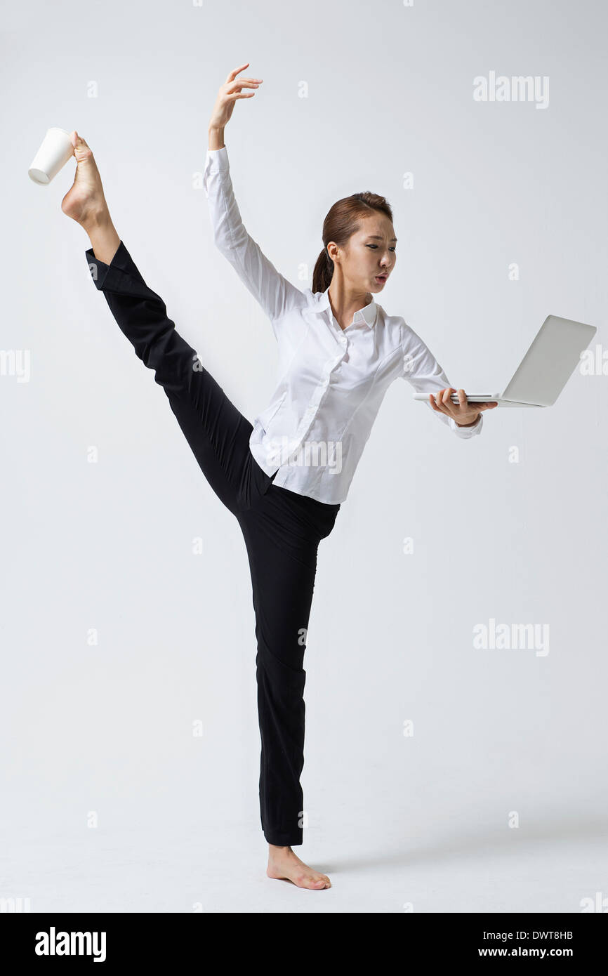 Woman dancing laptop in hi-res stock photography and images - Alamy