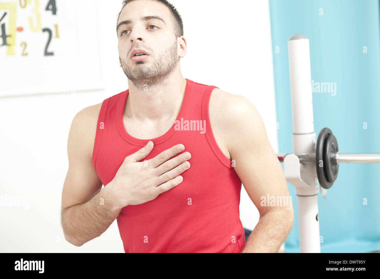 Angina pectoris man Stock Photo - Alamy