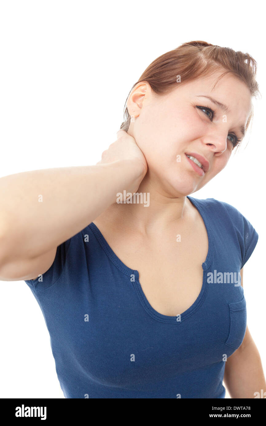 Pain nape of the neck woman Stock Photo - Alamy