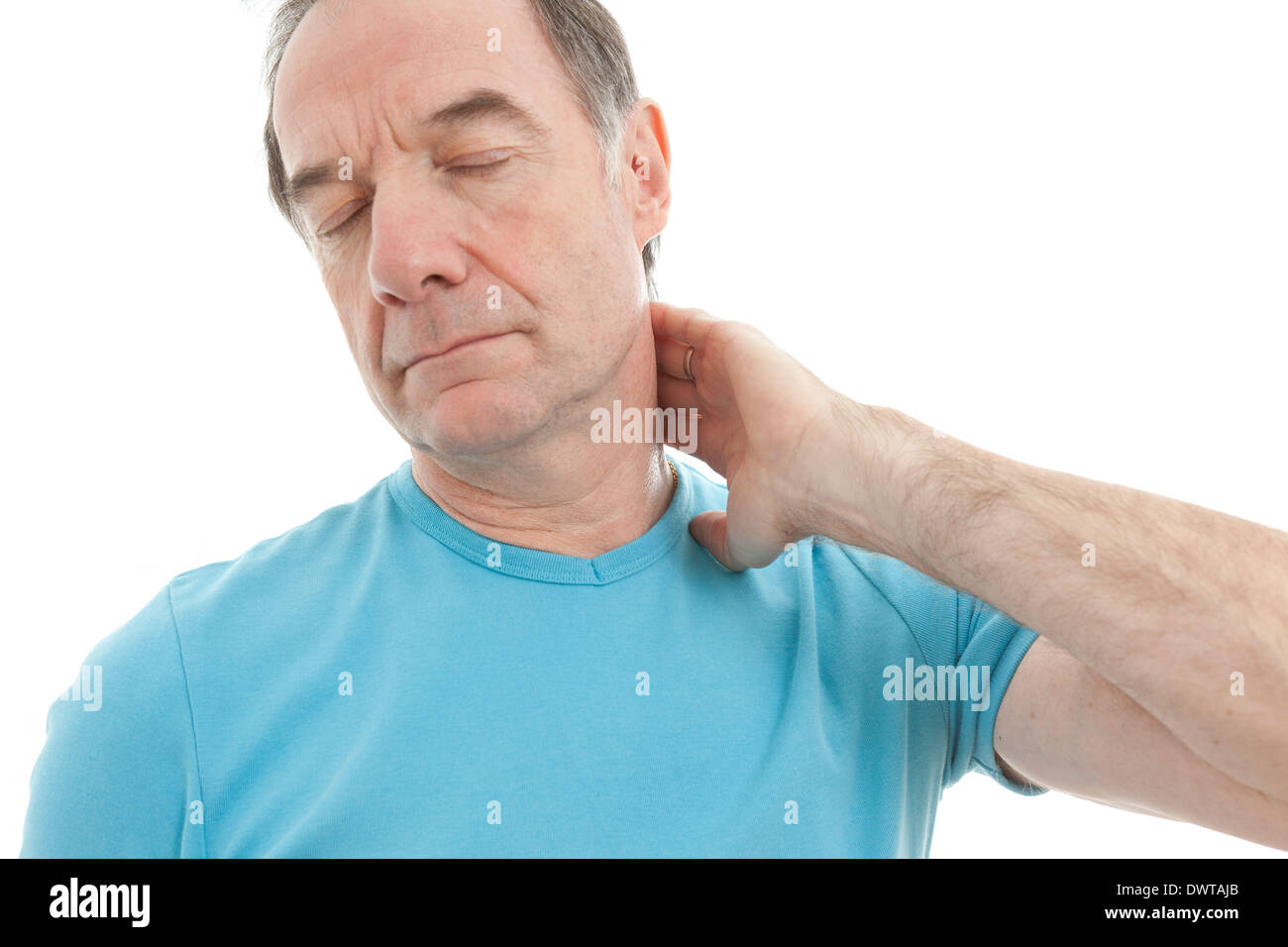 Nape of the neck pain senior Stock Photo - Alamy