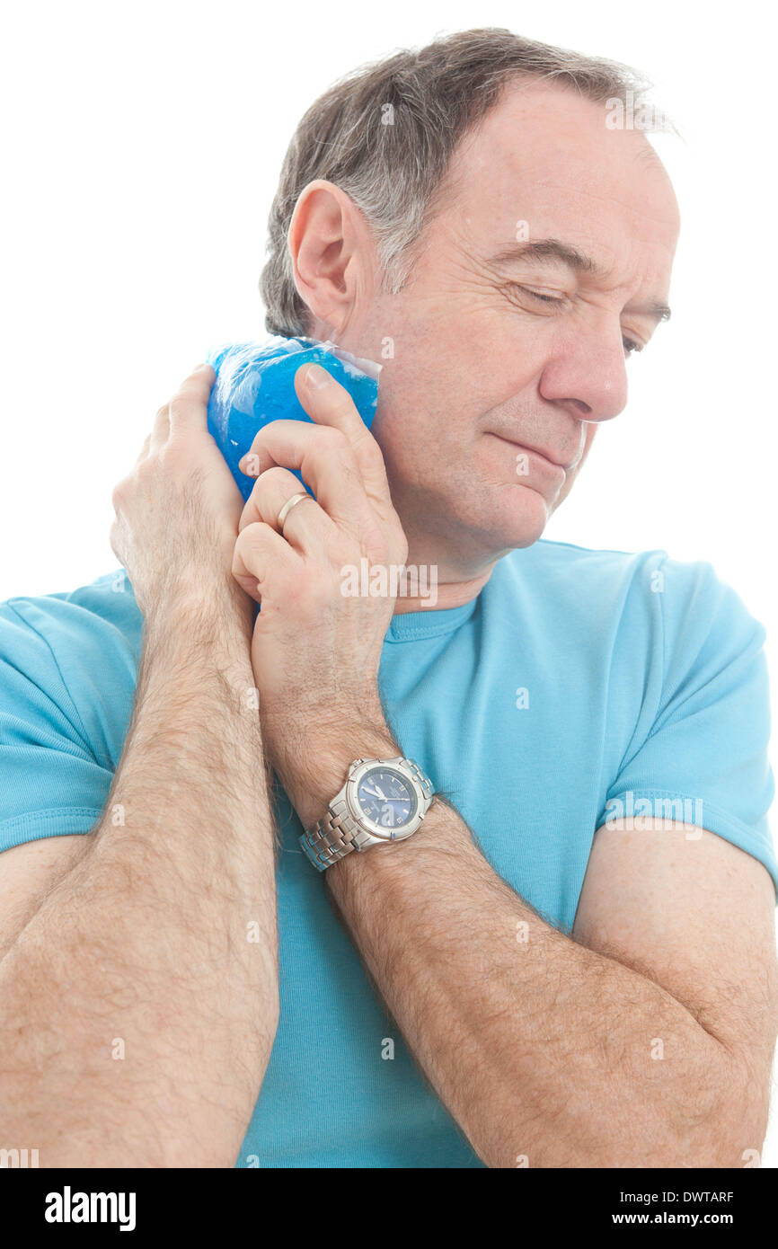 Nape of the neck pain senior Stock Photo - Alamy