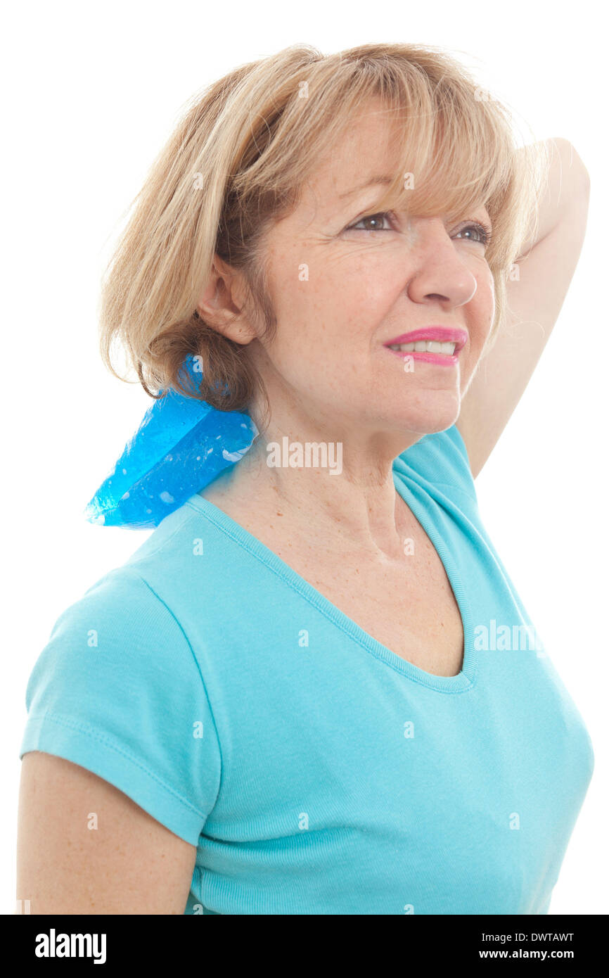 Nape of the neck pain senior Stock Photo - Alamy