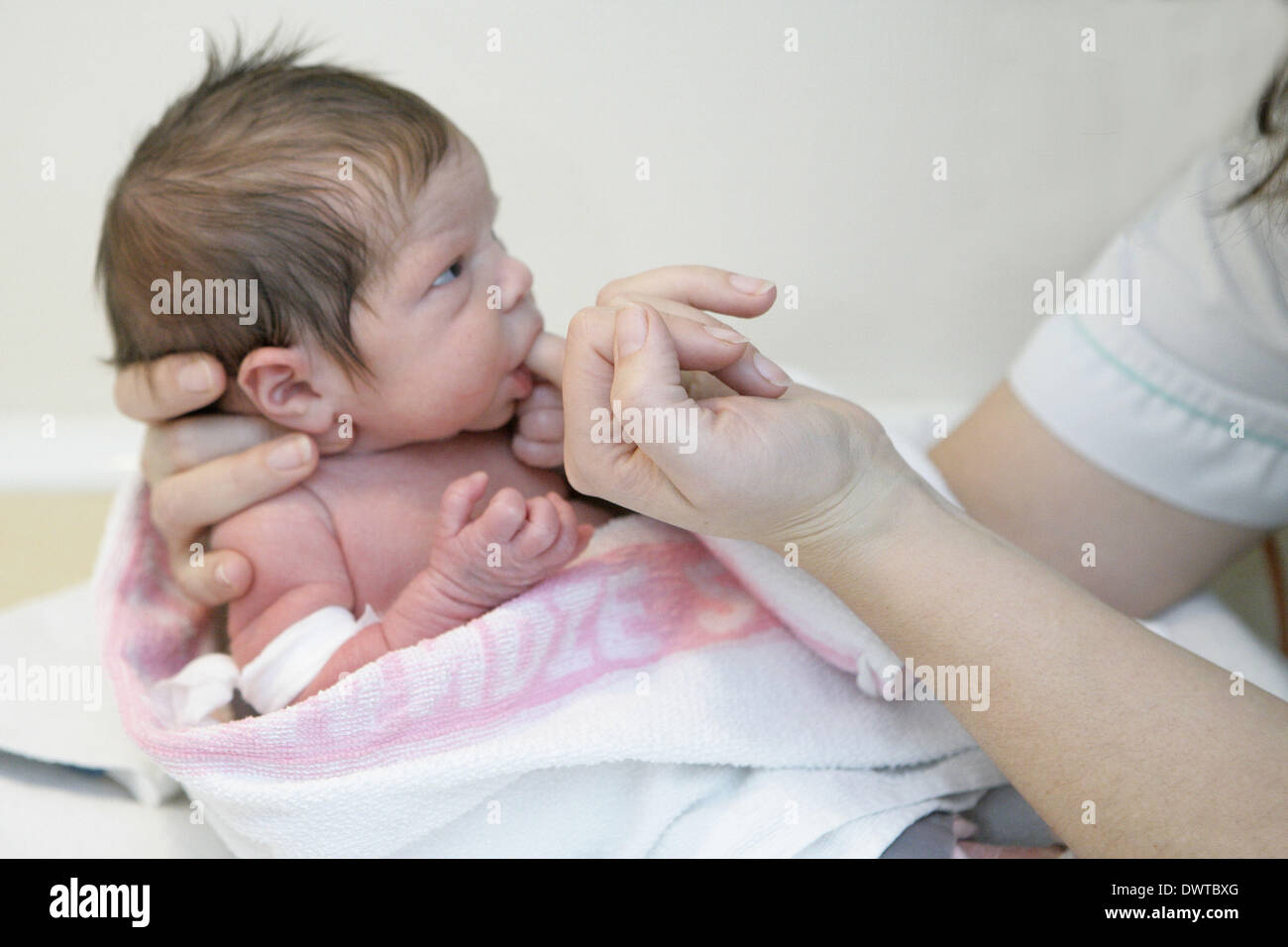 Medical Examination Newborn Baby Stock Photo Alamy